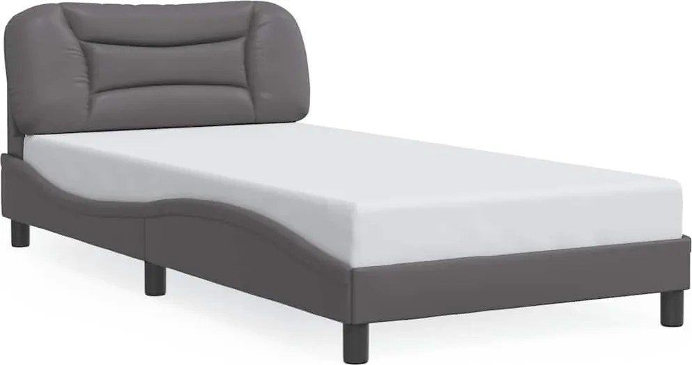 Rám postele bez matrace Hvar šedý 100x200 cm umělá kůže 3207984