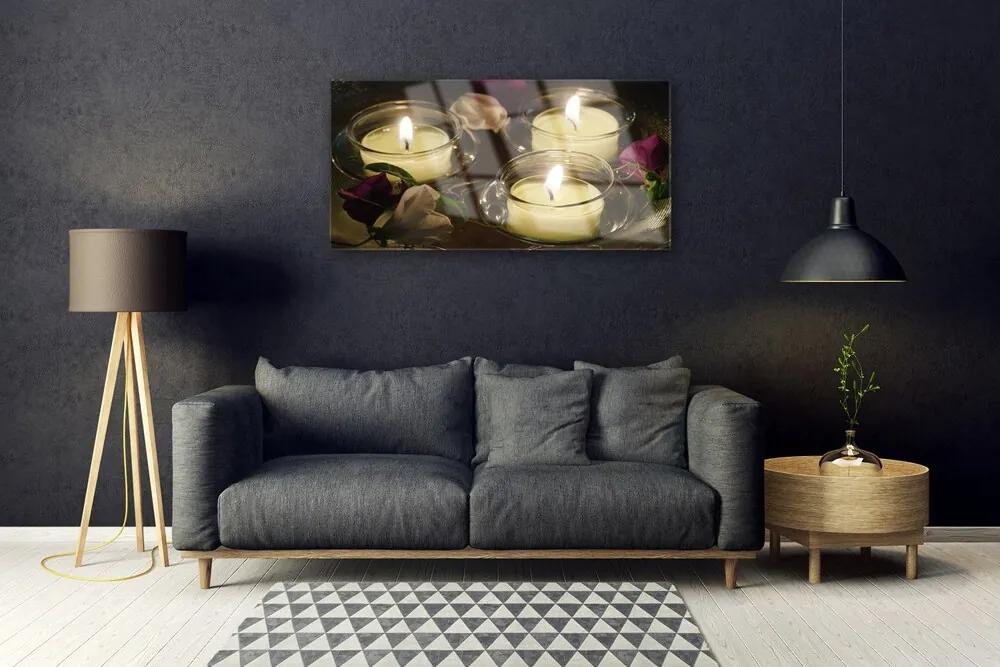 akrylový obraz Svíčky Umění 100x50 cm