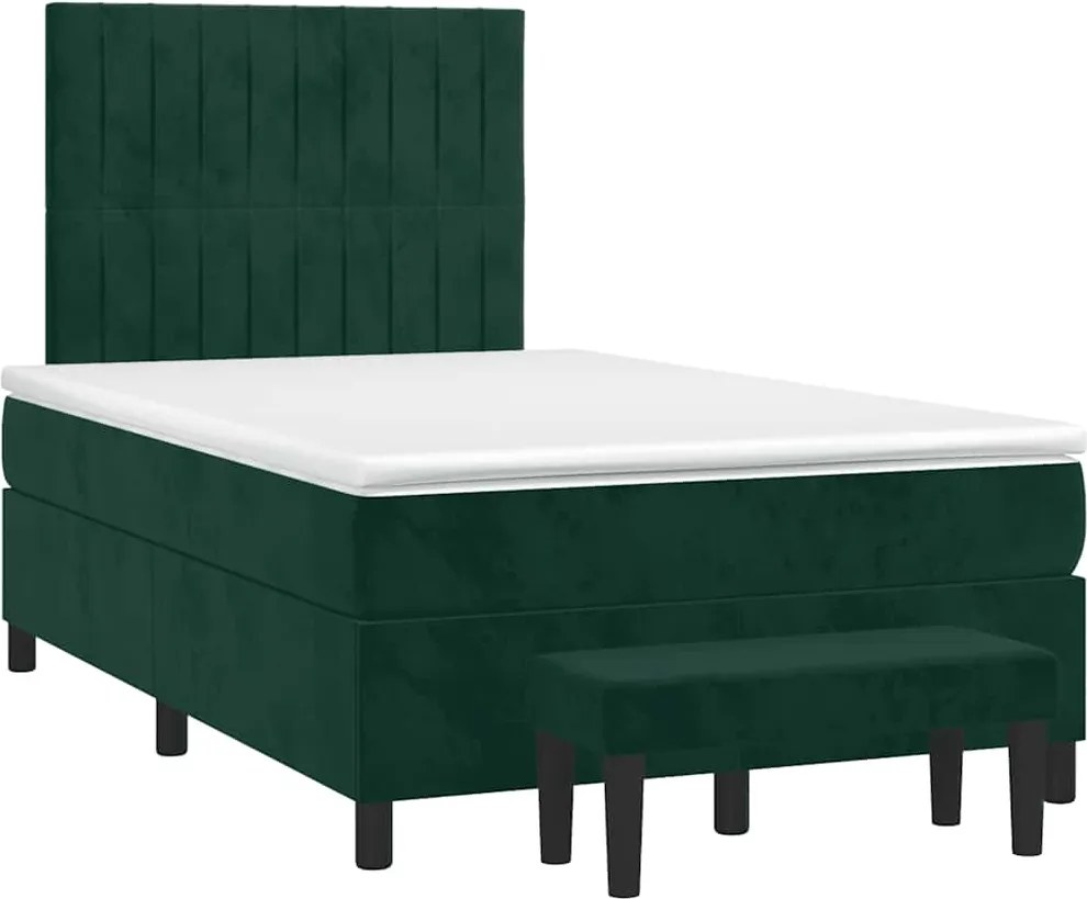 Box spring postel s matrací tmavě zelená 120 x 200 cm samet 3137956