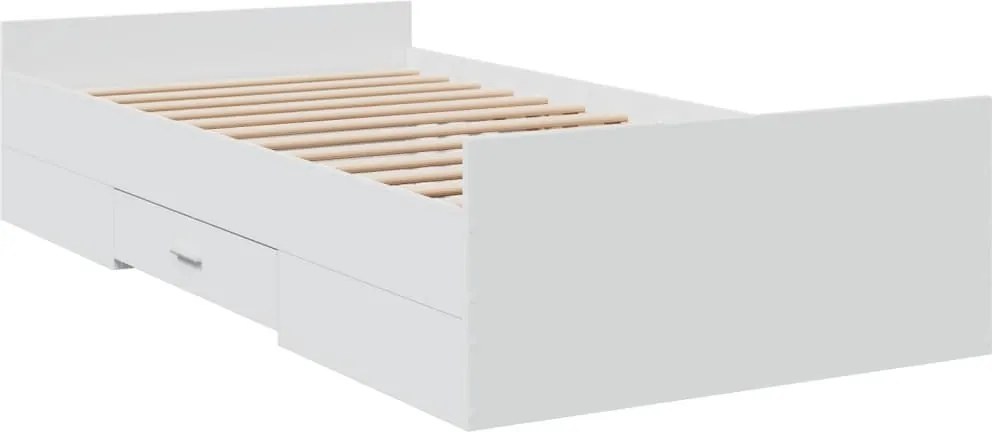 Rám postele se zásuvkami bílý 90 x 200 cm kompozitní dřevo 3280335