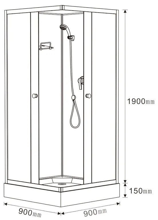 BPS-koupelny Sprchový box  90x90