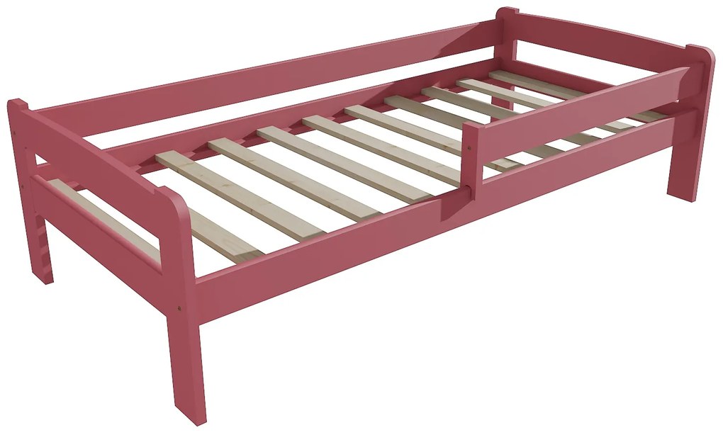Vomaks Dětská postel se zábranou VMK009C KIDS Rozměr: 90 x 180 cm, Barva: barva růžová