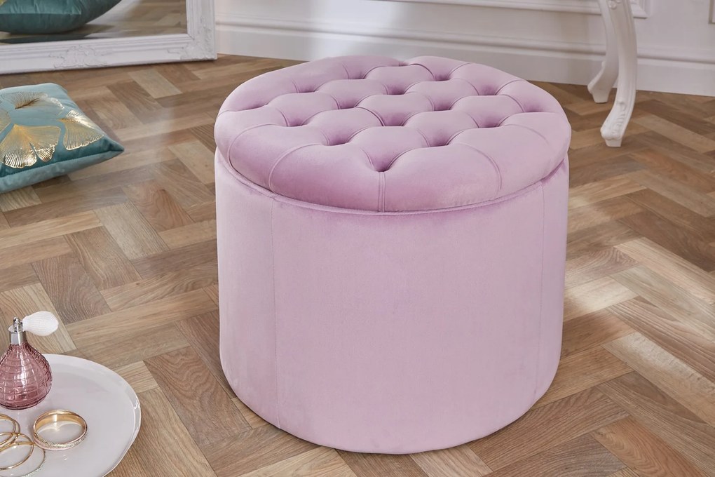 Bighome - Taburetka BARROCK 50 cm - růžová