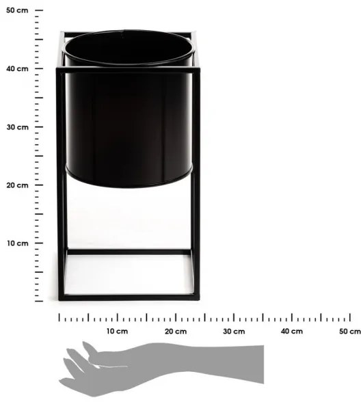 Stojan na květiny RING 40x23 cm černá