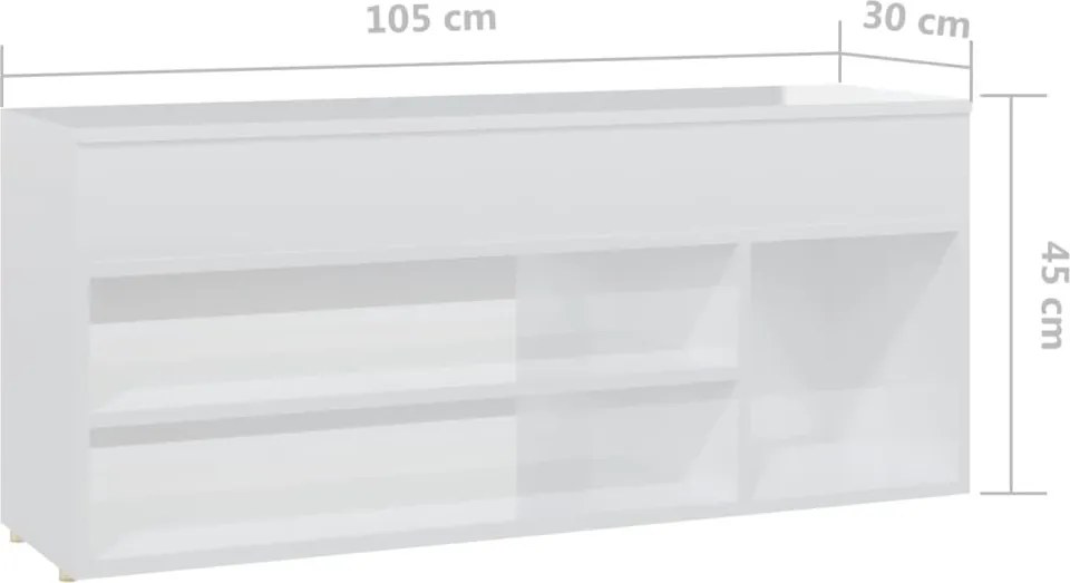 vidaXL Lavice s botníkem 105x30x45 cm dřevotříska [808762] Barva: kouřový dub