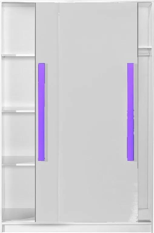 Casarredo - Komfort nábytek Dětská šatní skříň GULLIWER 12 bílá lesk/fialová