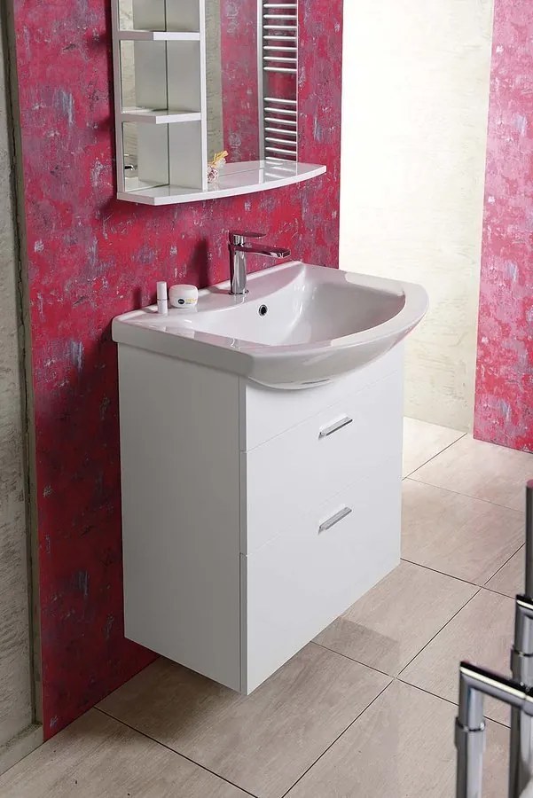 Aqualine Aqualine, ZOJA umyvadlová skříňka zásuvková 61,5x74x32 cm, bílá, 51061A