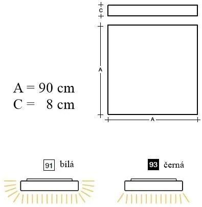 Lucis IB.L1.900.91 Izar B, čtvercové stropní svítidlo z akrylátového skla LED 92W 3000K 90x90 cm, bílá