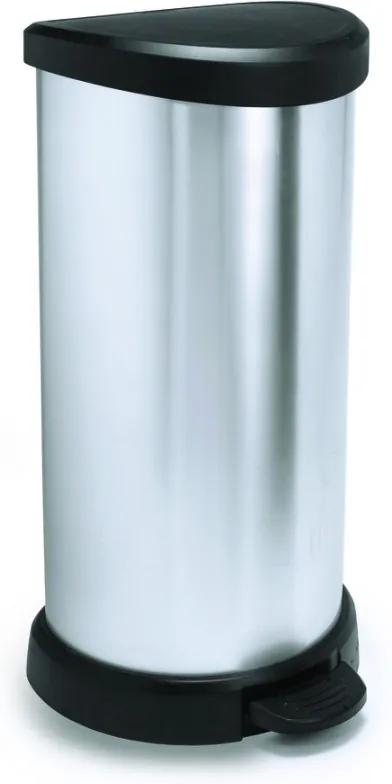 Curver Odpadkový koš DECOBIN 40L - stříbrný