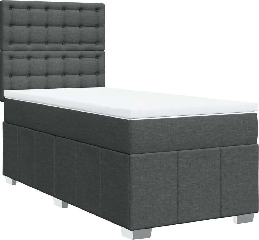 Box spring postel s matrací tmavě šedá 80 x 200 cm textil 3291510