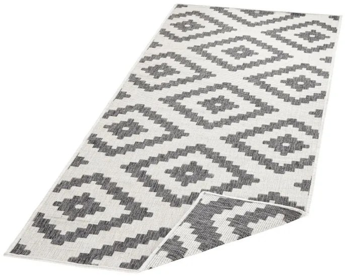 Hanse Home, Kusový koberec Twin-Wendeteppiche 103132 grau creme – na ven i na doma, 80x150, šedá, chodba / předsíň