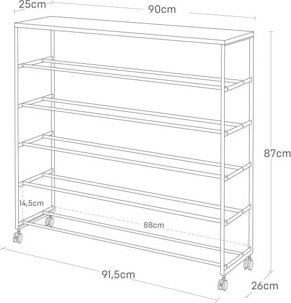 Bílý kovový stojan na boty 90,5x87x26 cm Tower – YAMAZAKI