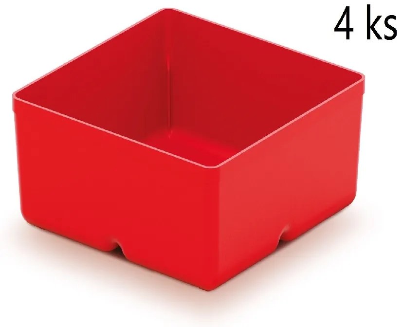 Kistenberg Sada 4 plastových boxů 110x110x55 mm UNITE BOX, červené