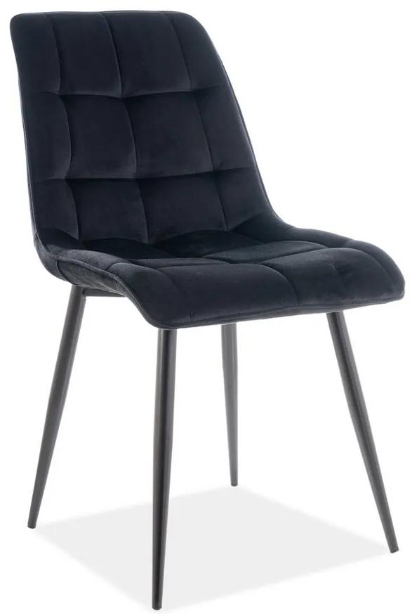 Jídelní čalouněná židle SIK VELVET černá/černá