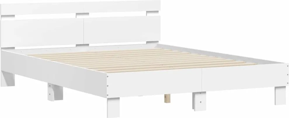 Rám postele s čelem bílý 150 x 200 cm kompozitní dřevo 3207413