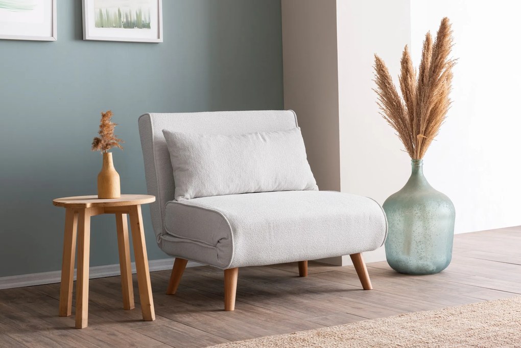 Hanah Home Rozkládací křeslo FOLDE krémové
