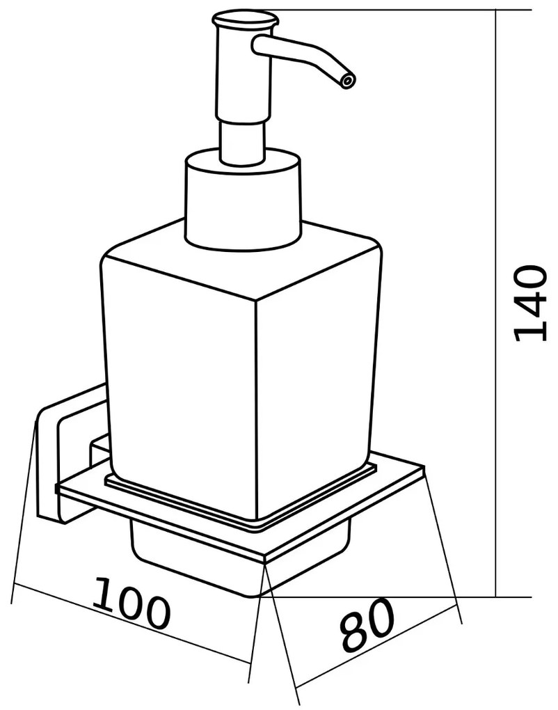 Závěsný dávkovač mýdla MEXEN ARNO s pumpičkou - kov/sklo - chromový, 70207388-00