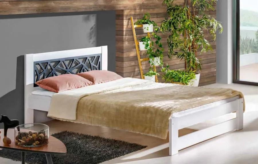 Casarredo - Komfort nábytek Masivní postel CINTA 120x200, výběr moření | barva: dol moření bílá