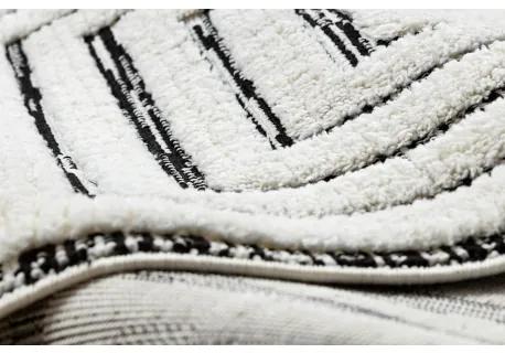 koberec SEVILLA Z788B, bílá / antracit střapce, Labyrint řecký vzor velikost 200x290 cm | krásné koberce cz