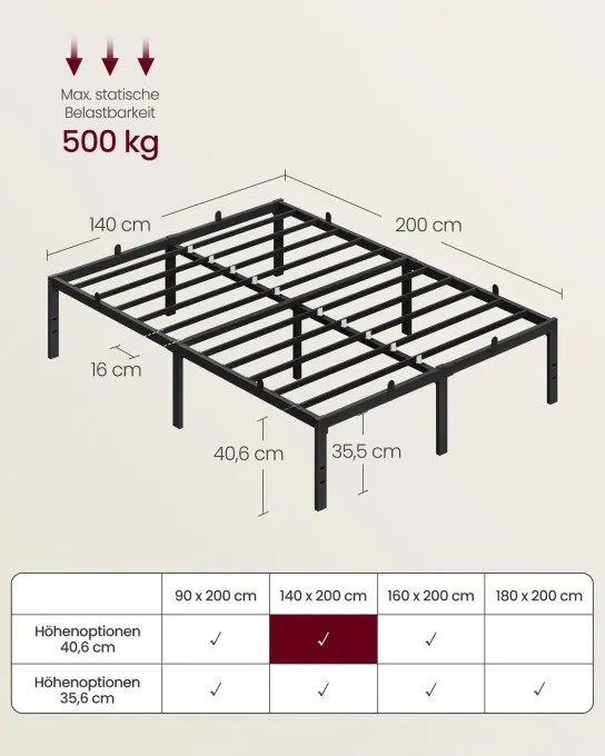 Kovová manželská postel 140 cm RMB154BD01