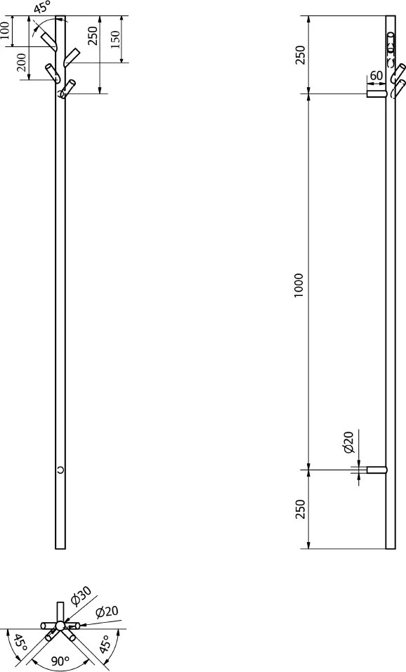 Sapho PASADOR elektrický sušák ručníků kulatý 150 x 1500 mm 30 W černá mat ER175BV