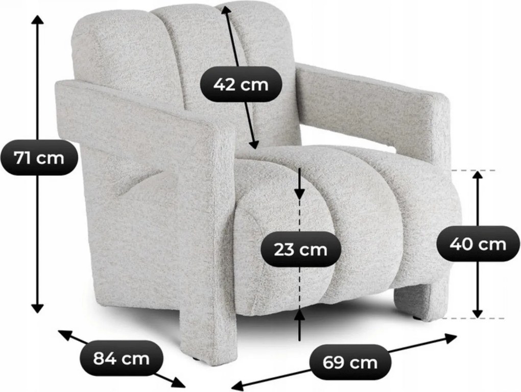 Designové křeslo Bender šedé
