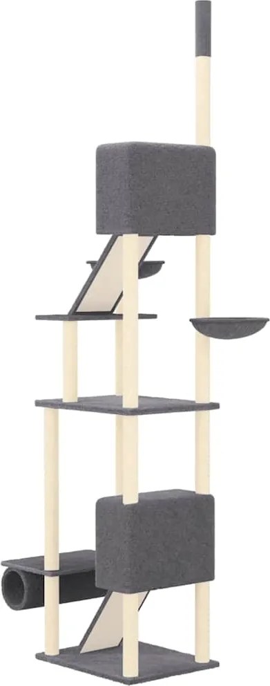 Kočičí strom ke stropu tmavě šedý 277–303 cm 171614