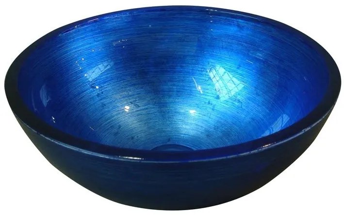 Sapho MURANO BLU, skleněné umyvadlo kulaté 40x13 cm, modrá AL5318-65