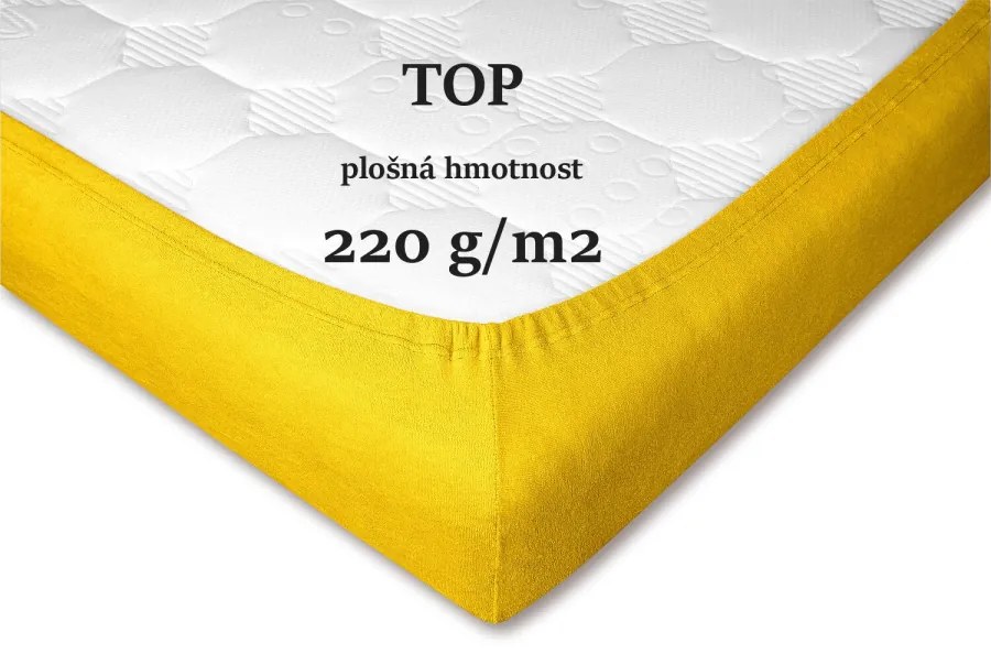 DADKA Froté prostěradlo tmavě žluté Rozměr 160x220x20