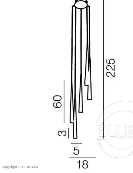 Minimalistické svítidlo Stylo 5 chrom
