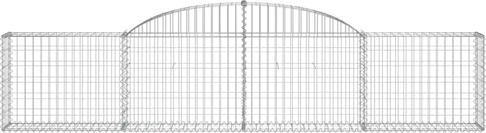 Klenuté gabionové koše 4 ks 300x30x60/80 cm pozinkované železo 3146487