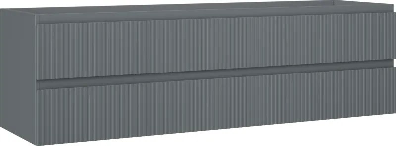 Mexen Rivel, koupelnová skříňka 160 cm, 2 zásuvky, drážkovaná, grafitová matná, 91A20-16047-2-BFF66