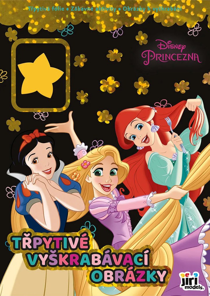 JIRI MODELS Třpytivé vyškrabávací obrázky + omalovánky Disney Princezny 5