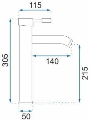 Umyvadlová baterie MAXMAX Rea GRAF - vysoká - černá
