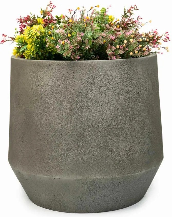 Designový květináč NEXORA, sklolaminát, 54x48 cm, šedý