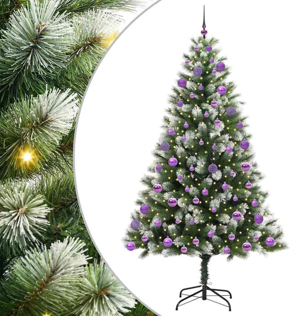 Umělý vánoční stromeček s umělým sněhem 300 LED Teplá bílá 3395457