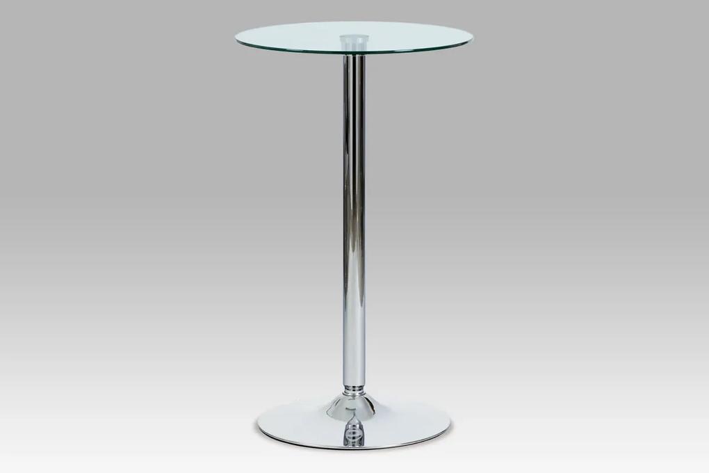 Artium barový stůl AUB-6070 CLR, čiré sklo / chrom