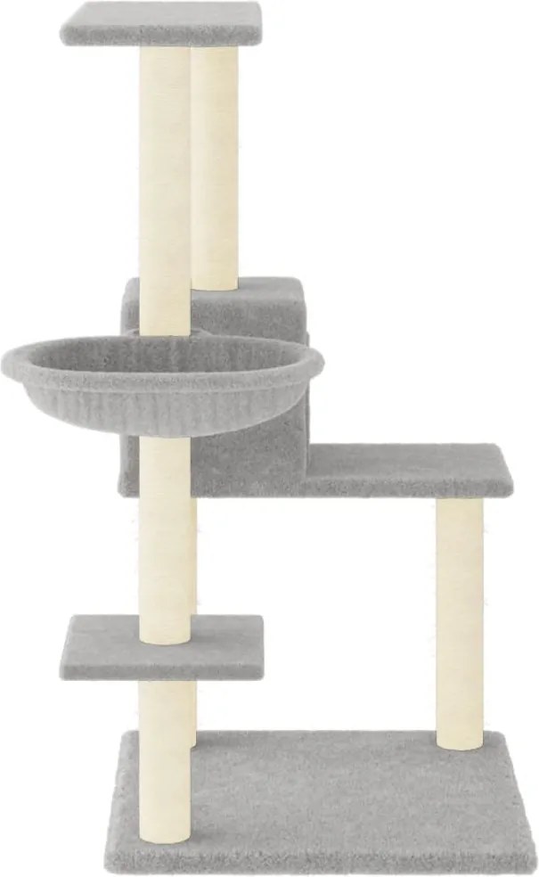 Škrabadlo pro kočky se sisalovými sloupky světle šedé 95 cm 172074