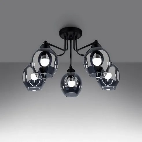 Lustr SOLLUX FILLAN 5 černý E27 5x60W bez žárovky SL.1145