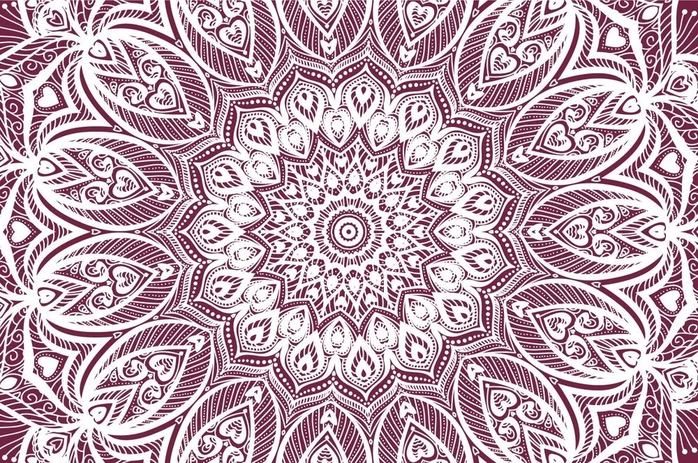 Tapeta Mandala harmonie na růžovém pozadí - 225x150 cm