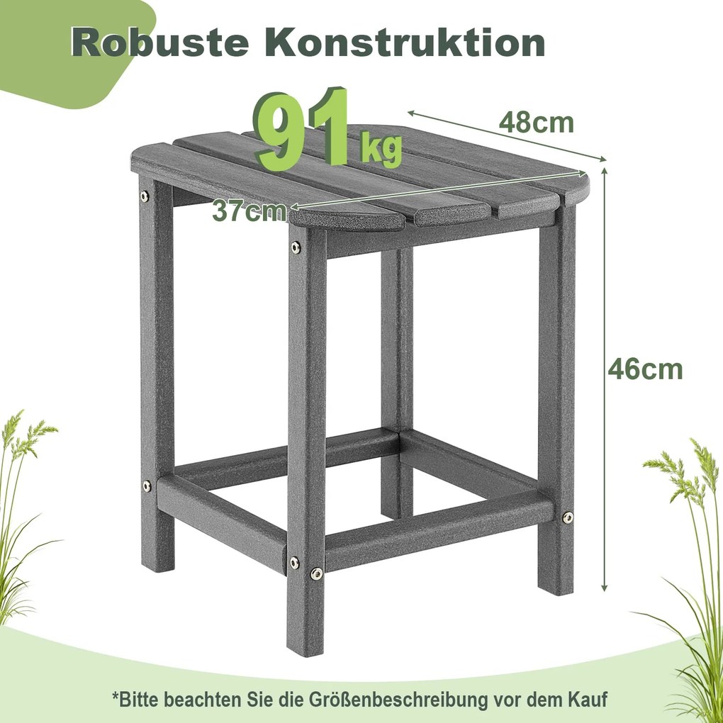Costway Sada 2 odkládacích stolků z HDPE, zahradní stůl Adirondack odolný proti