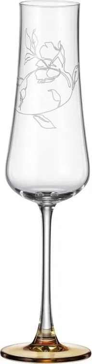BOHEMIA IDUNA AMBER SKLENICE NA ŠAMPANSKÉ 250ML SADA 6KS