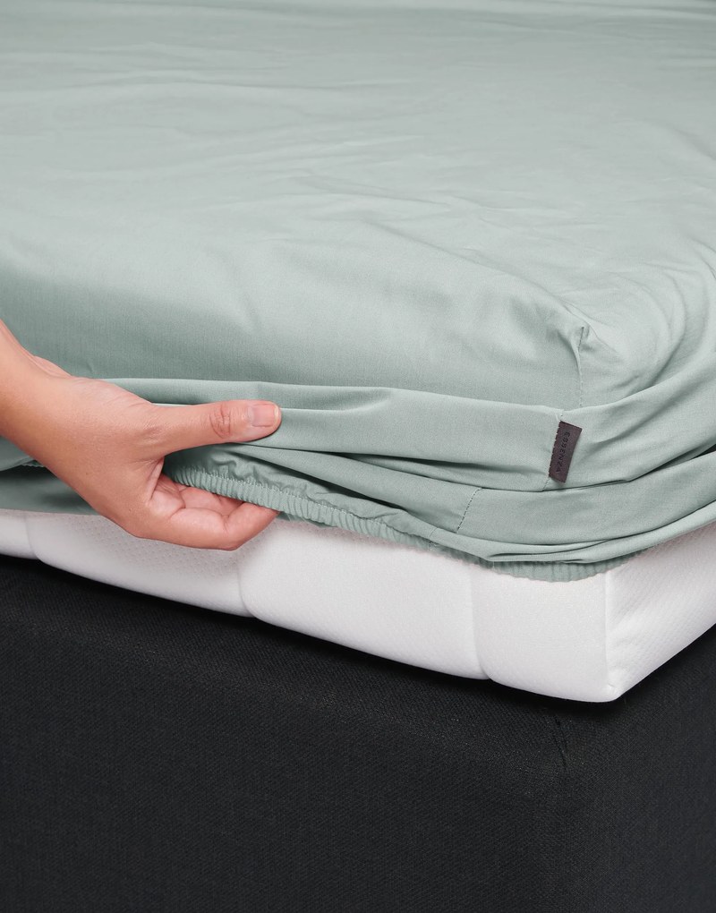 Prostěradlo s gumou Premium Percale 90 x 210 cm stříbrné