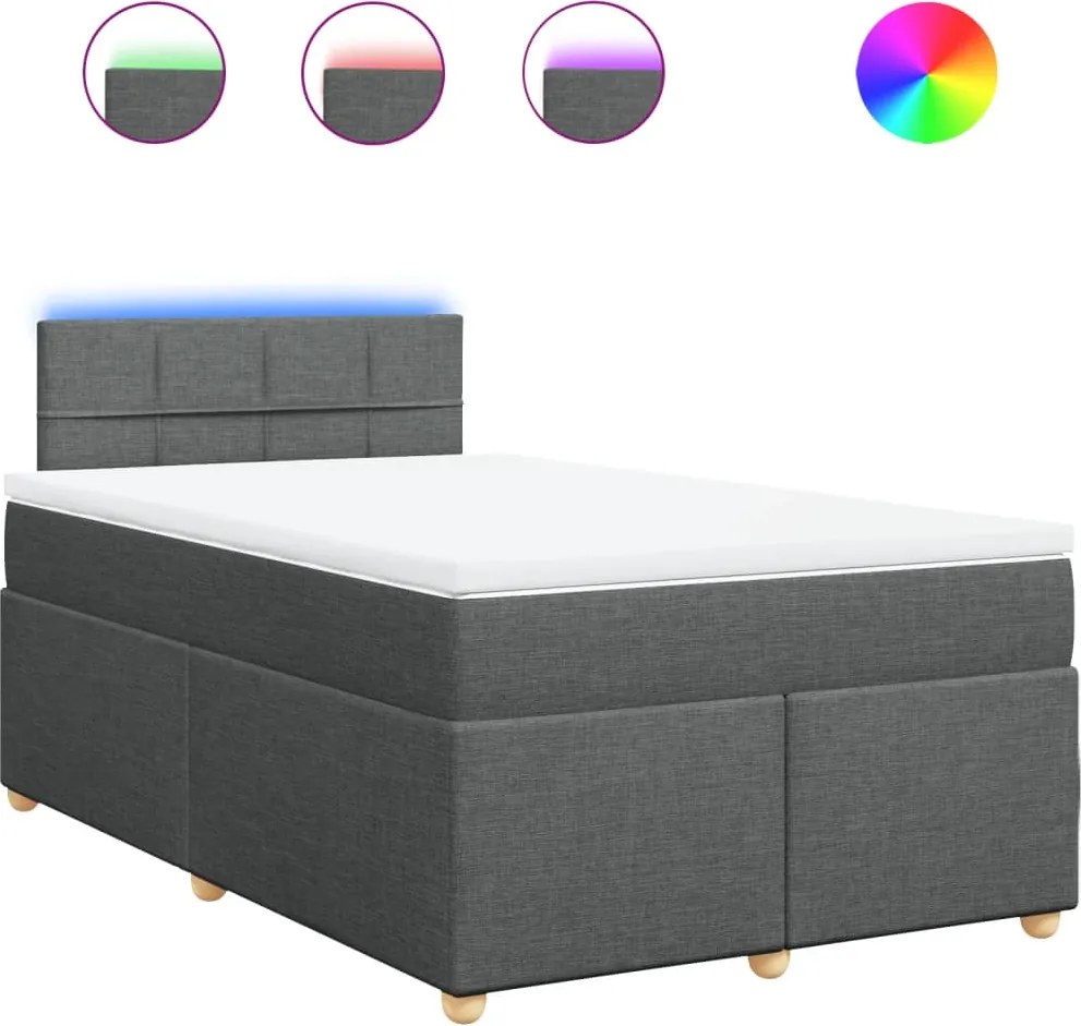 Box spring postel s matrací tmavě šedá 120x190 cm textil 3288920