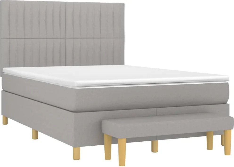Box spring postel s matrací světle šedá 140 x 190 cm textil 3137309