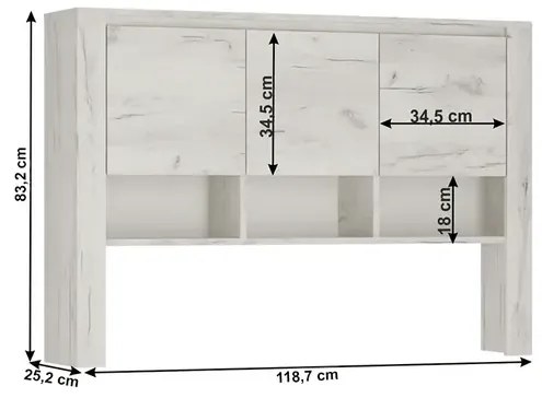 Kondela Police Typ 96, bílá craft, ANGEL