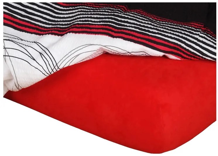 DADKA Jersey prostěradlo červené Rozměr 90x220x20
