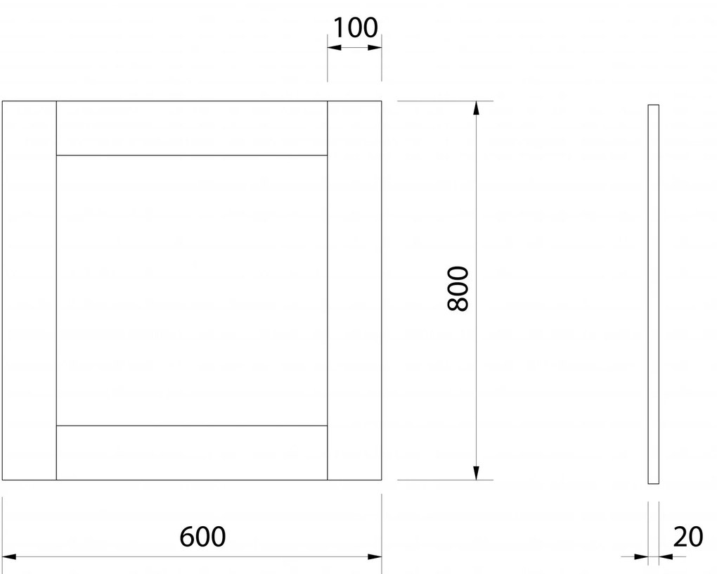 SAPHO BRAND retro zrcadlo v dřevěném rámu 600x800mm, mořený smrk BA058S