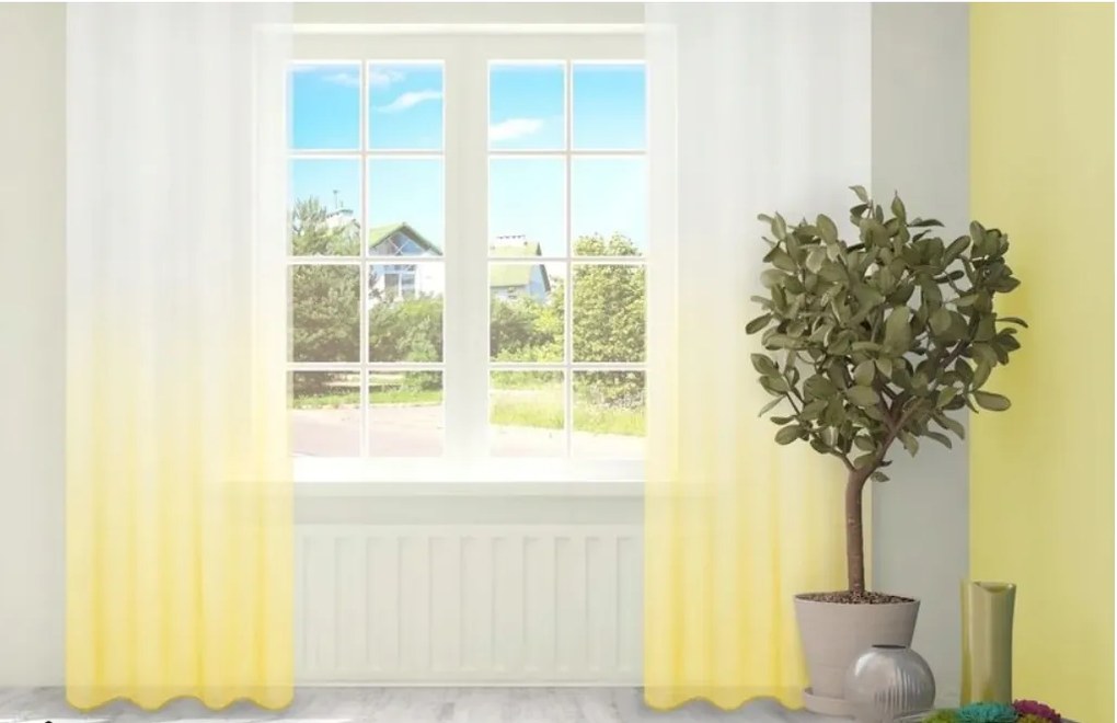 Deveri Hotový ombre závěs na kroužcích 150x250cm různé barvy Barva: Žlutá