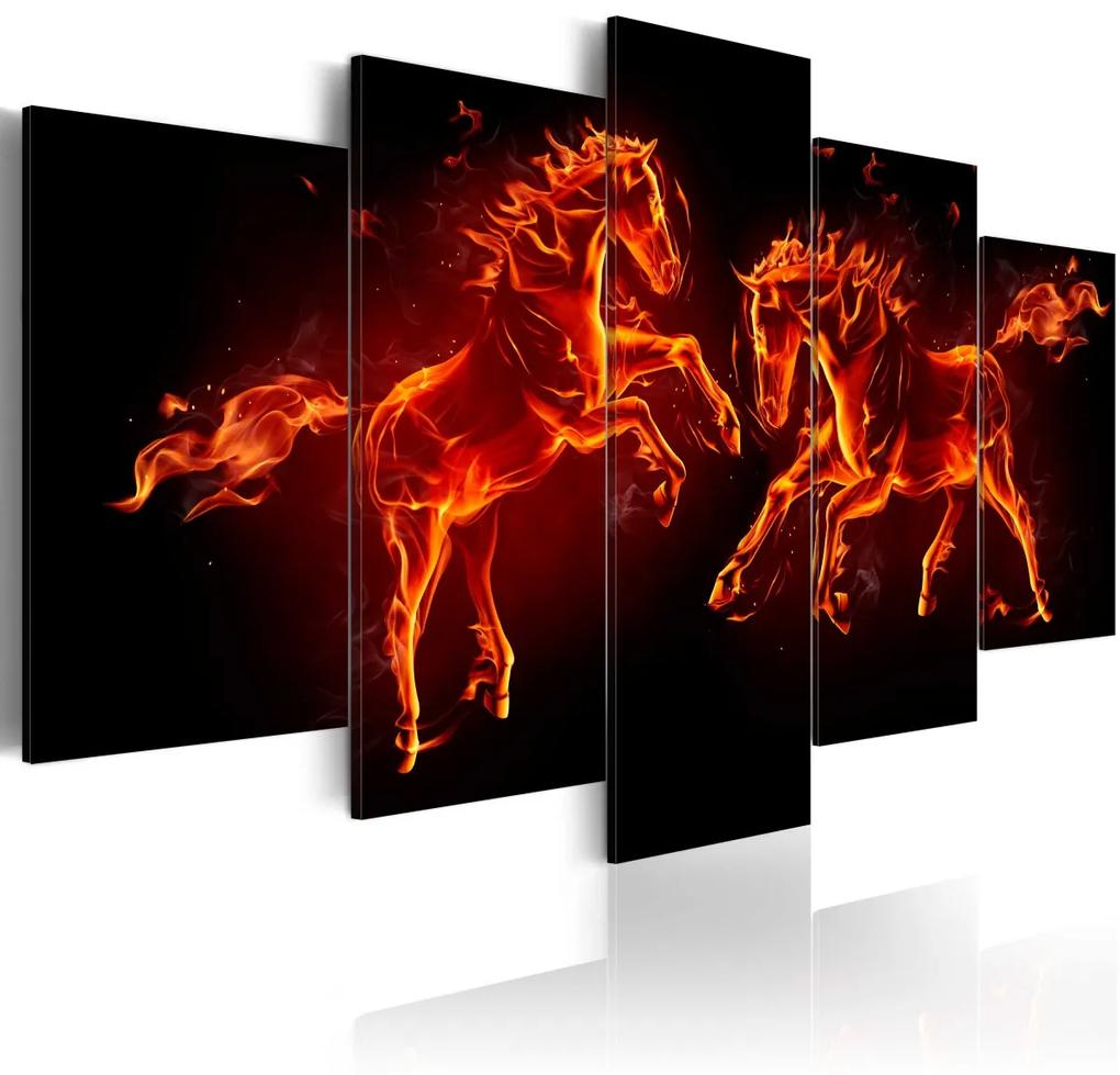 Obraz - Fiery Horses - 100x50